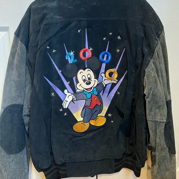 Disney | Jackets & Coats | Vintage Mickey Mouse Varsity Jacket Suede ...